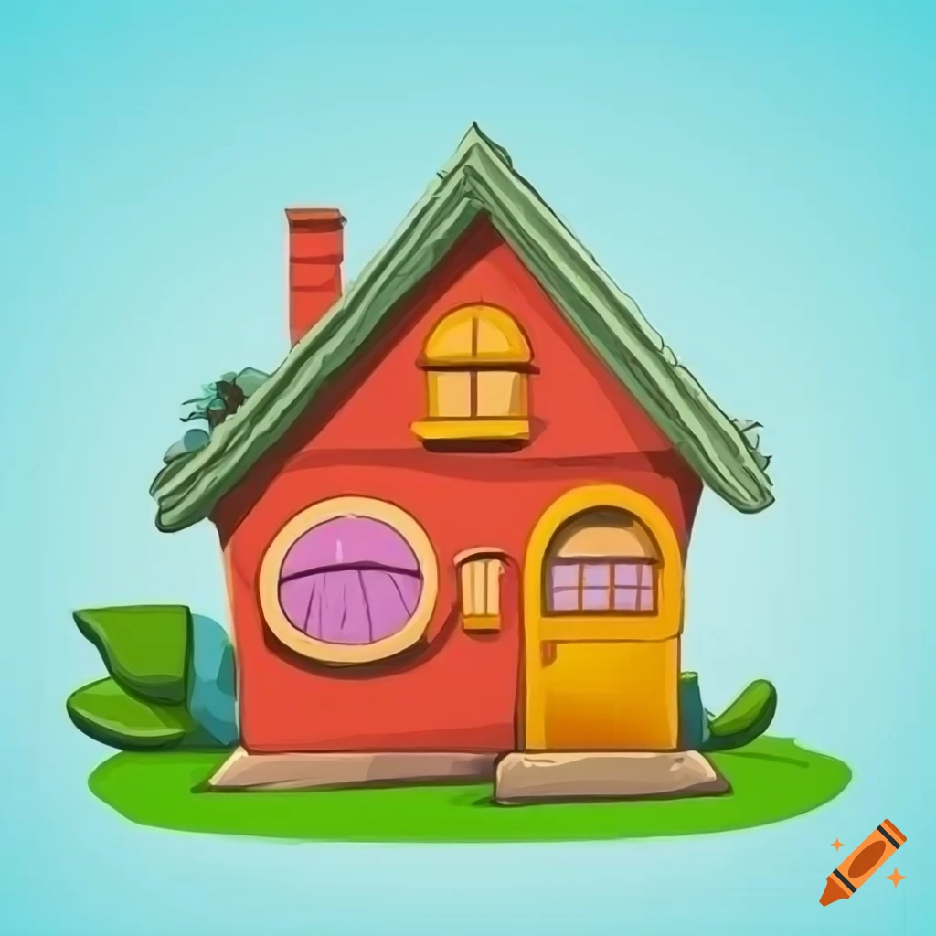 A house, cartoon style, no background