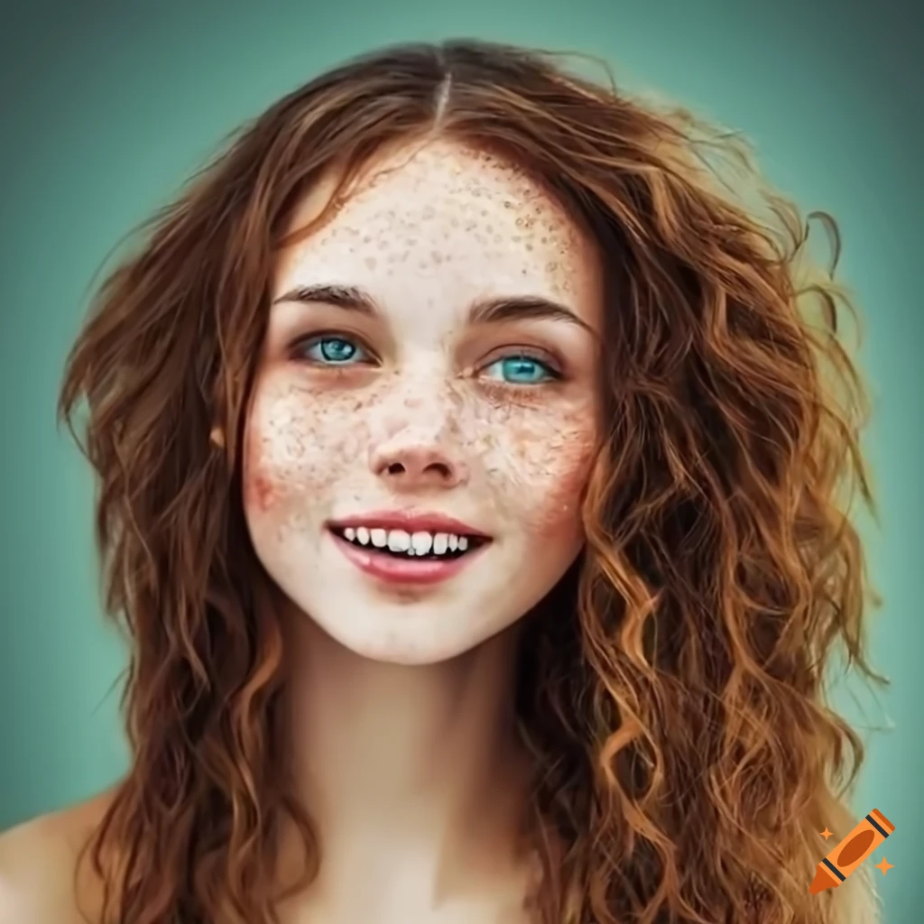 Beautiful Young Woman Delicate Freckles Shy Smile On Craiyon