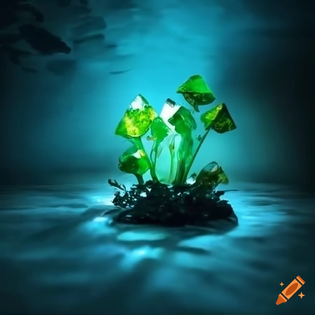 Crystal plant in a cave