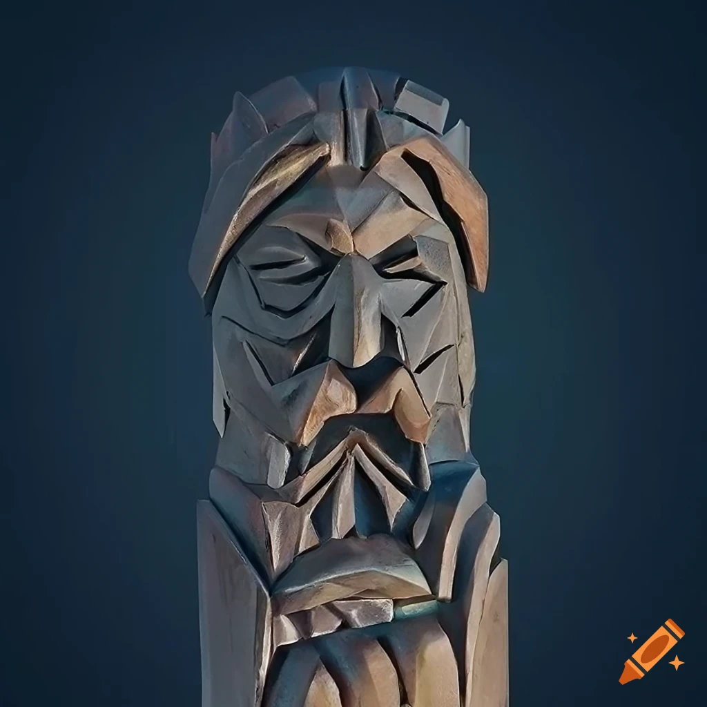 ‘keystone stave carving’-style, zelda game sculpture, stunning focal ...
