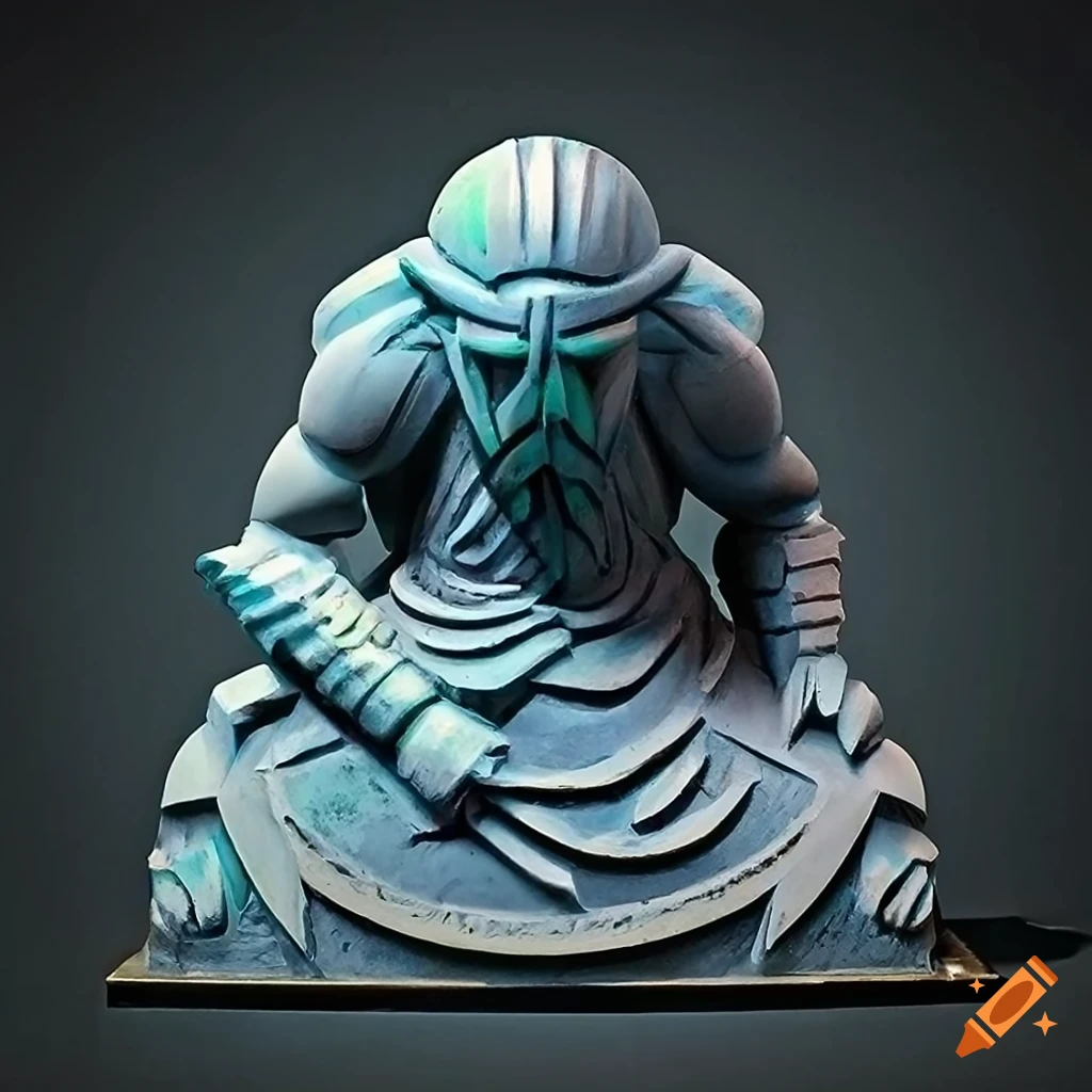 ‘keystone stave carving’-style, zelda game sculpture, stunning focal ...