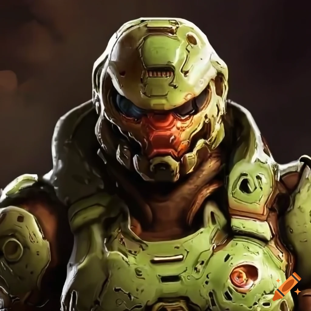 Doom slayer from doom 2016, looking majestic close up of face on Craiyon