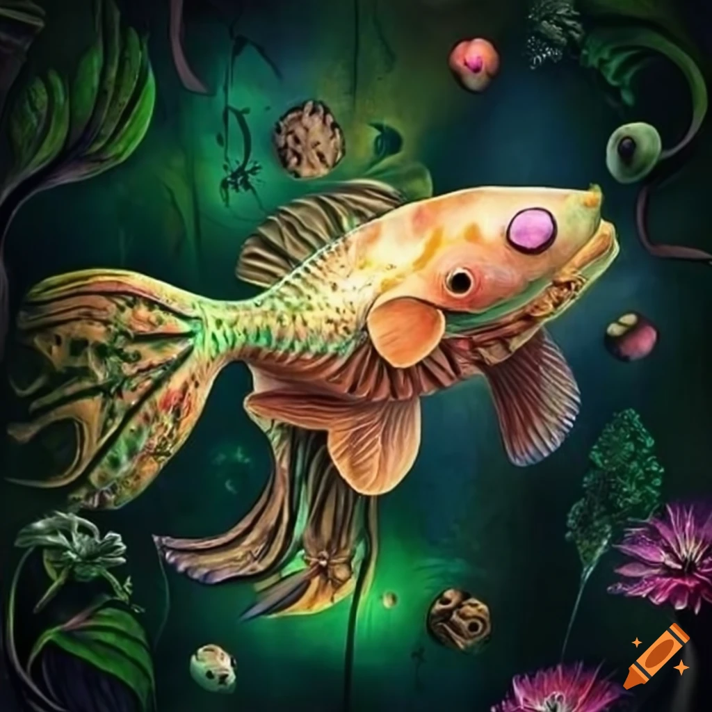 Marais surréaliste nénufars exotic and surreal floral garden habited by ...