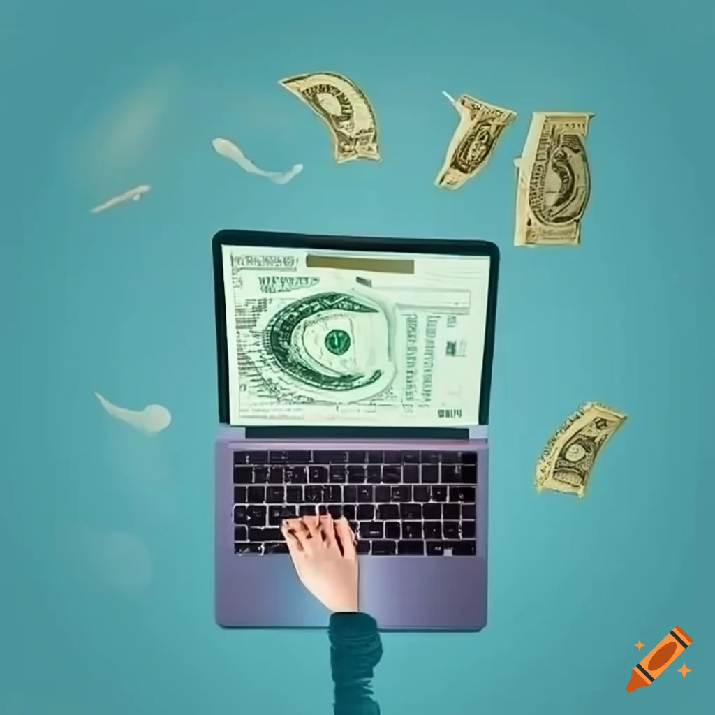 A person working on a laptop, earning money online