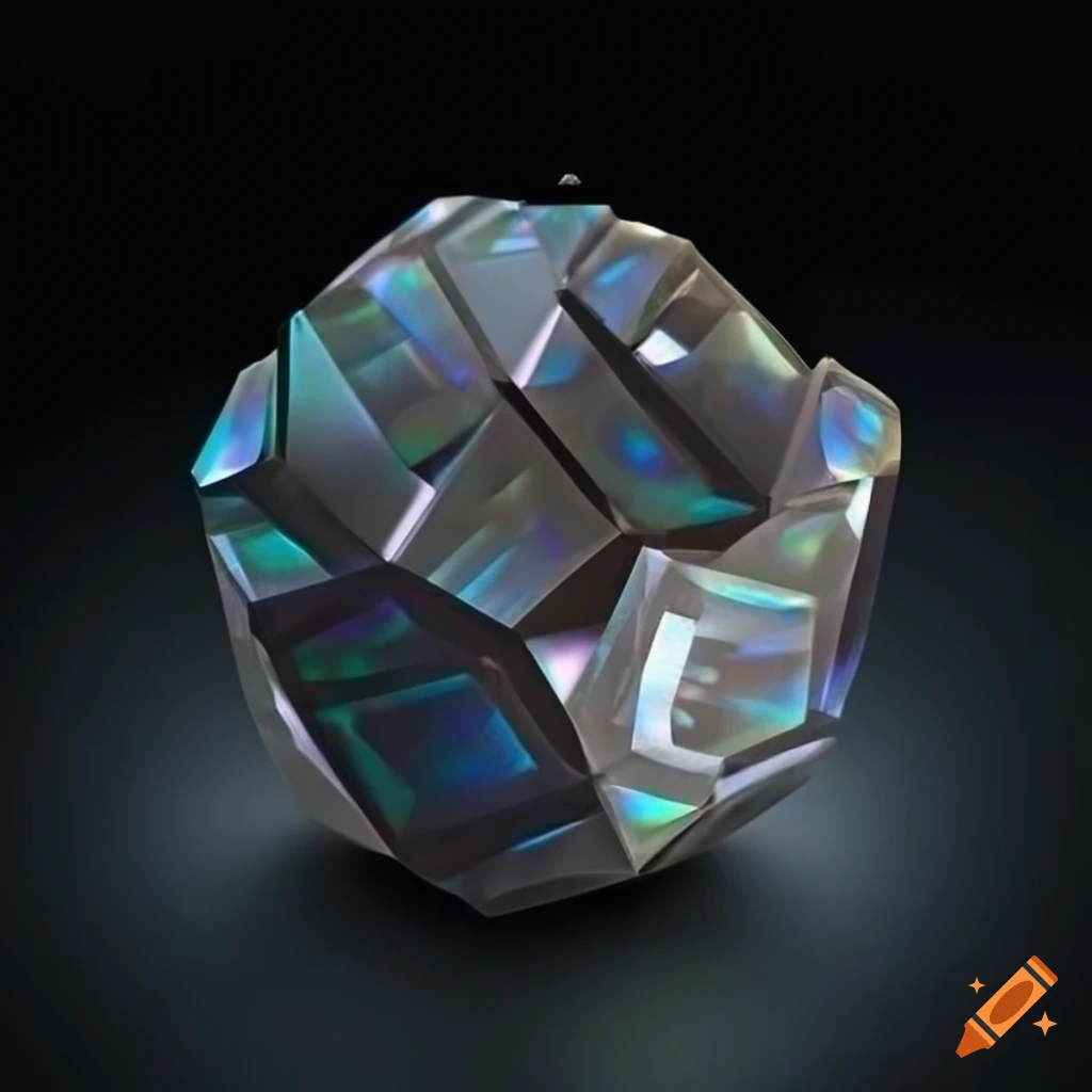 Radioactive steel titanium crystal diamond black background on Craiyon