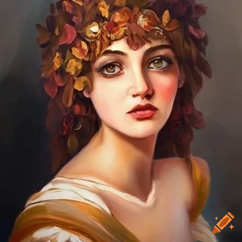An accurate portrait of an greek pretty womans face, round face, big ...