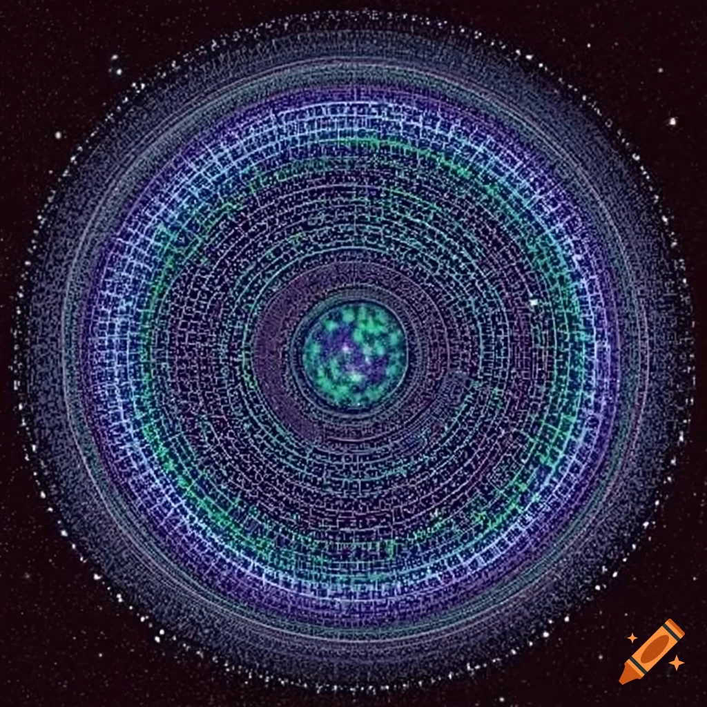 Satellite navigation matrix style stars sky