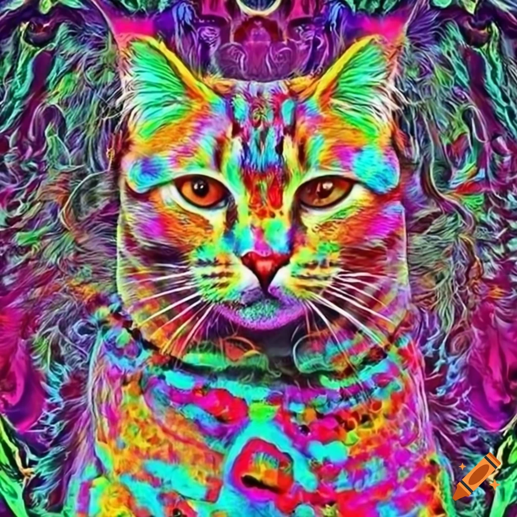 Psychedelic cats on Craiyon