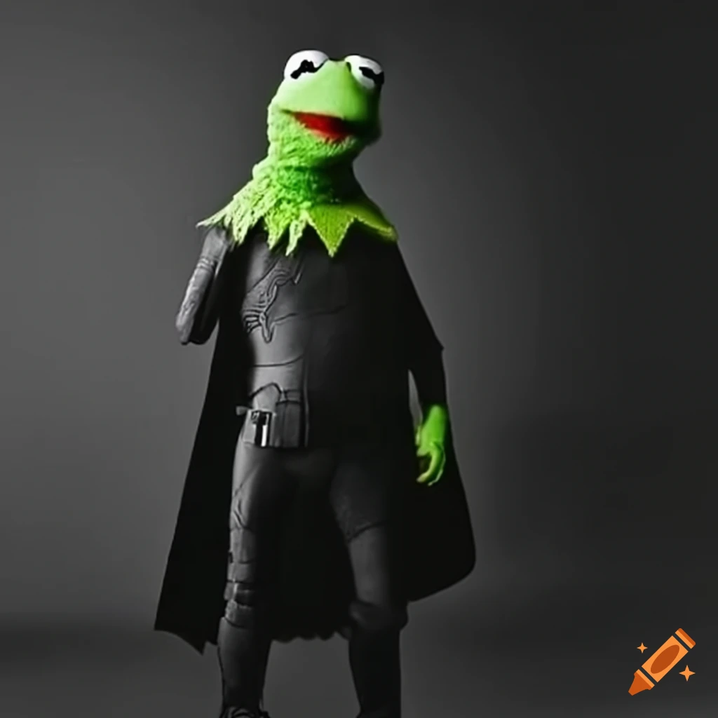 Kermit the frog as batman on Craiyon