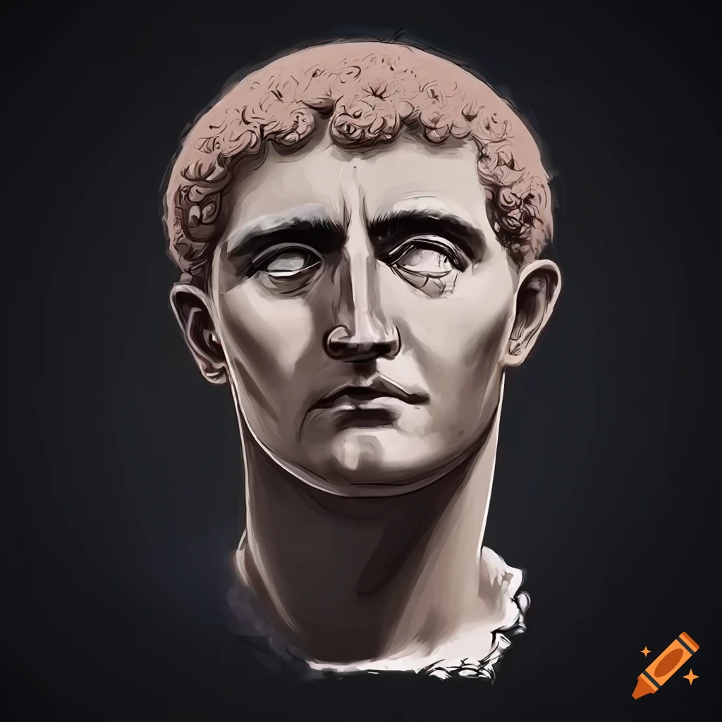 Imagine a stunning digital portrait of a Roman Emperor, portrayed in ...