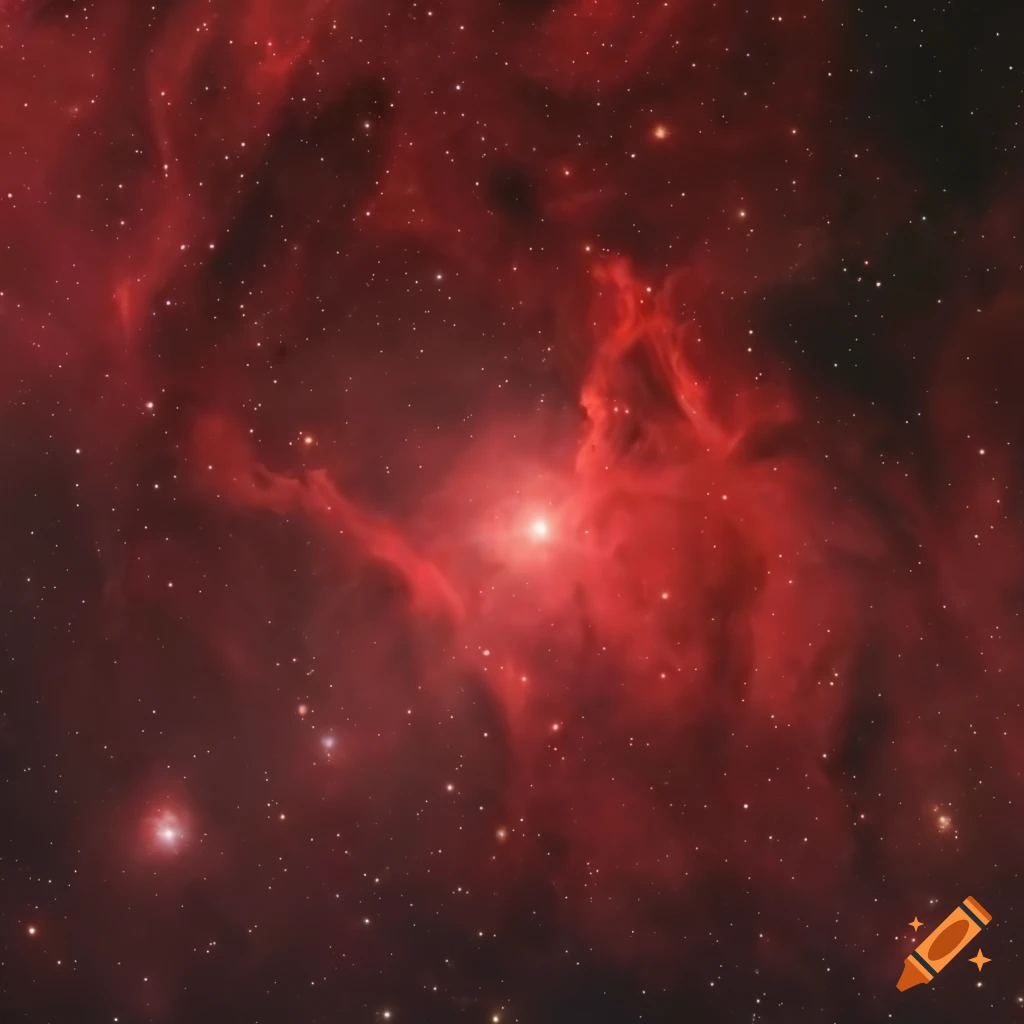 Red nebula sky on Craiyon