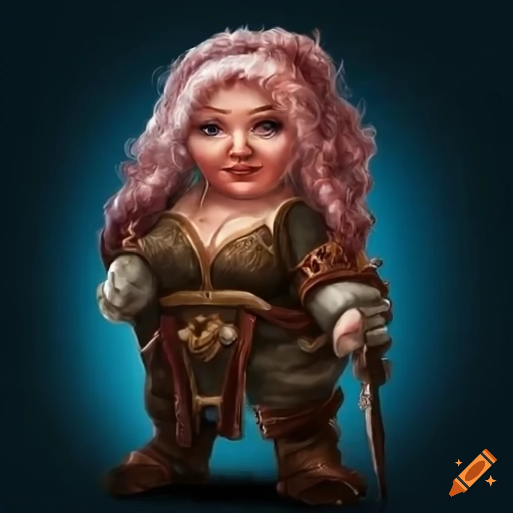 Create a photo of a dwarf woman on Craiyon