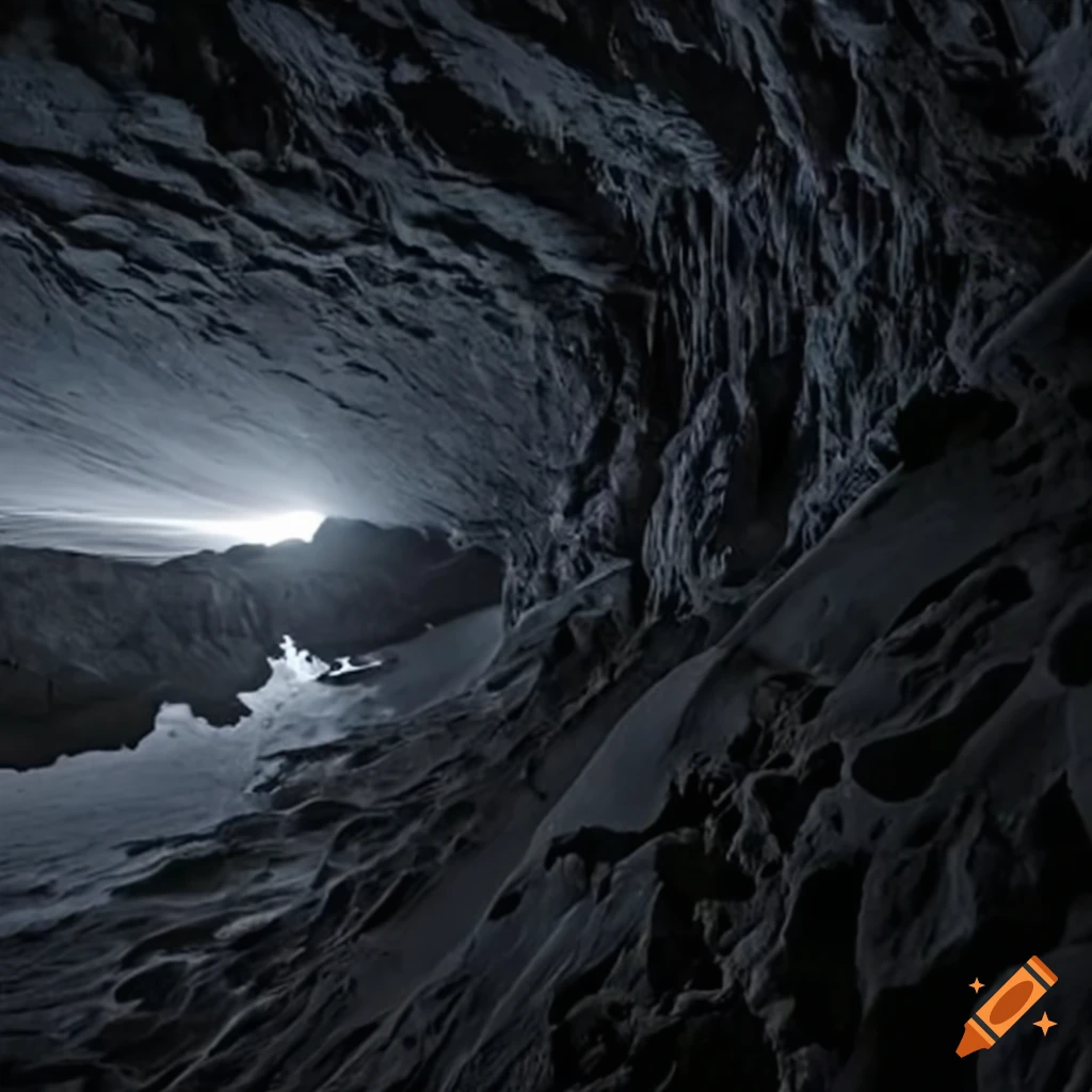 Une grotte sombre en antarctique on Craiyon