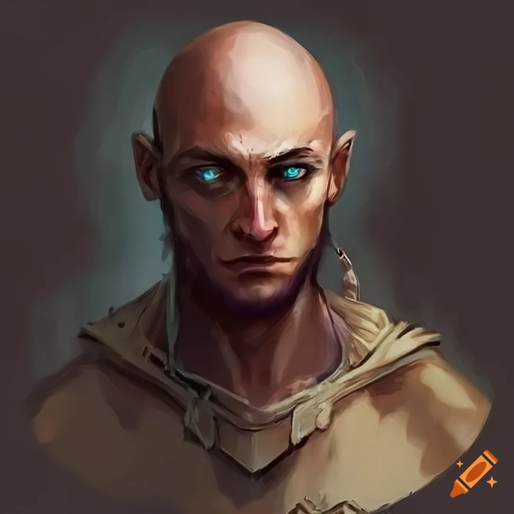 Fantasy concept art freedom bald man on Craiyon