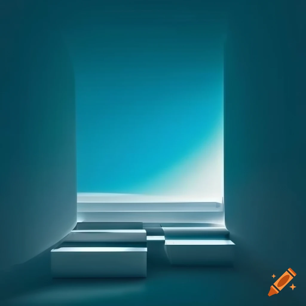 Minimalist architecture concept with constrast of warm and cold lighting