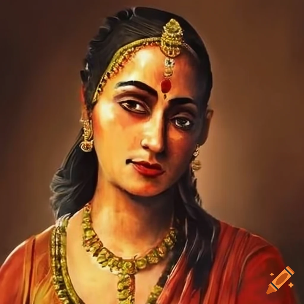 An indian queen of medieval times behind the bars