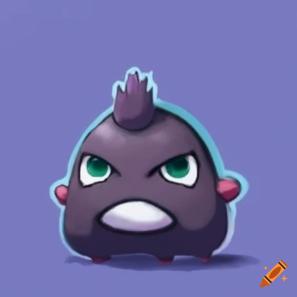Cute but grumpy pokemon named grouillon on Craiyon