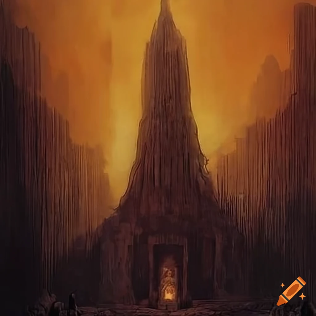 Temple of dagon painted by beksinski