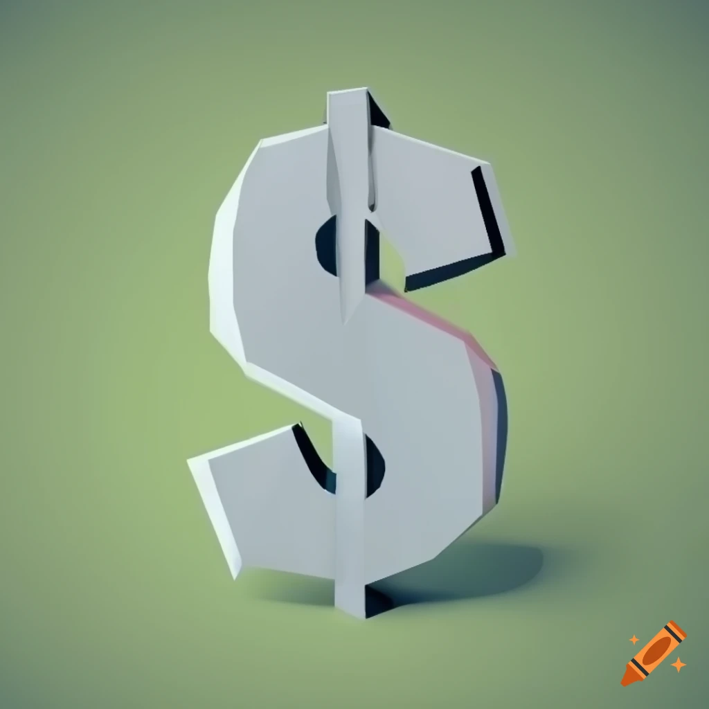 Low poly dollar sign