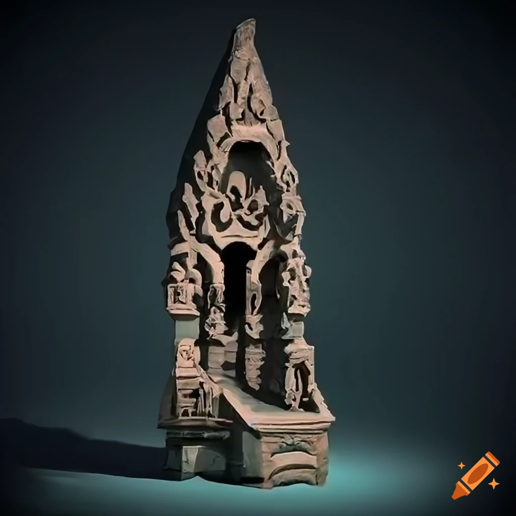‘architectural stave carving’-style, hd zelda game, cave sculpture ...