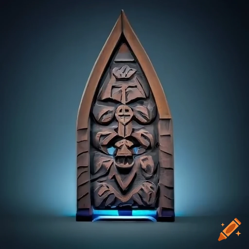 ‘stave carvings’-style, hd zelda 🫵🏼game sculpture, stunning focal-depth ...