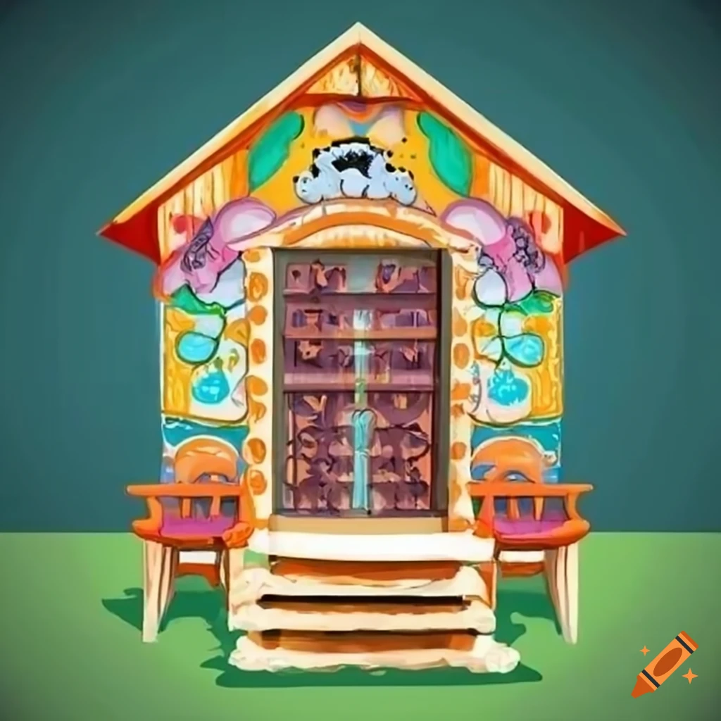 Cartoon Drawing Front Porch