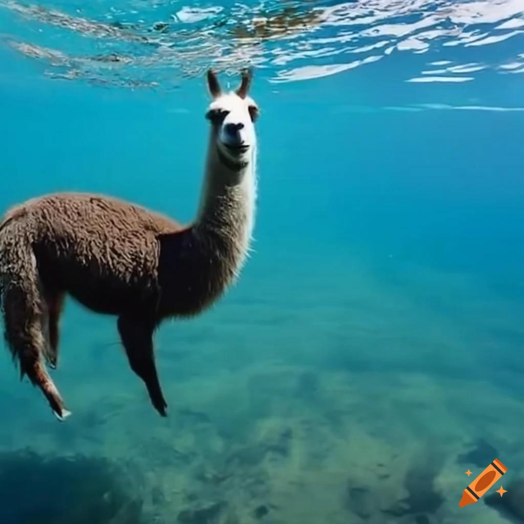 There's a llama in the water