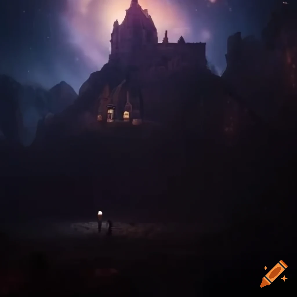 Realistic castle in a galaxy