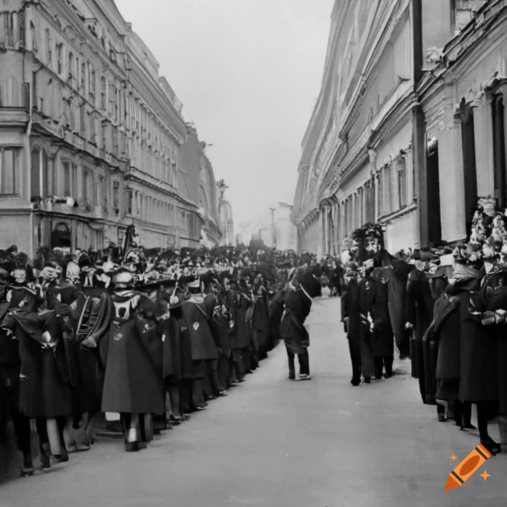 The 1962 Funeral Procession of Tsar Nicolaus II in Saint Petersburg on ...