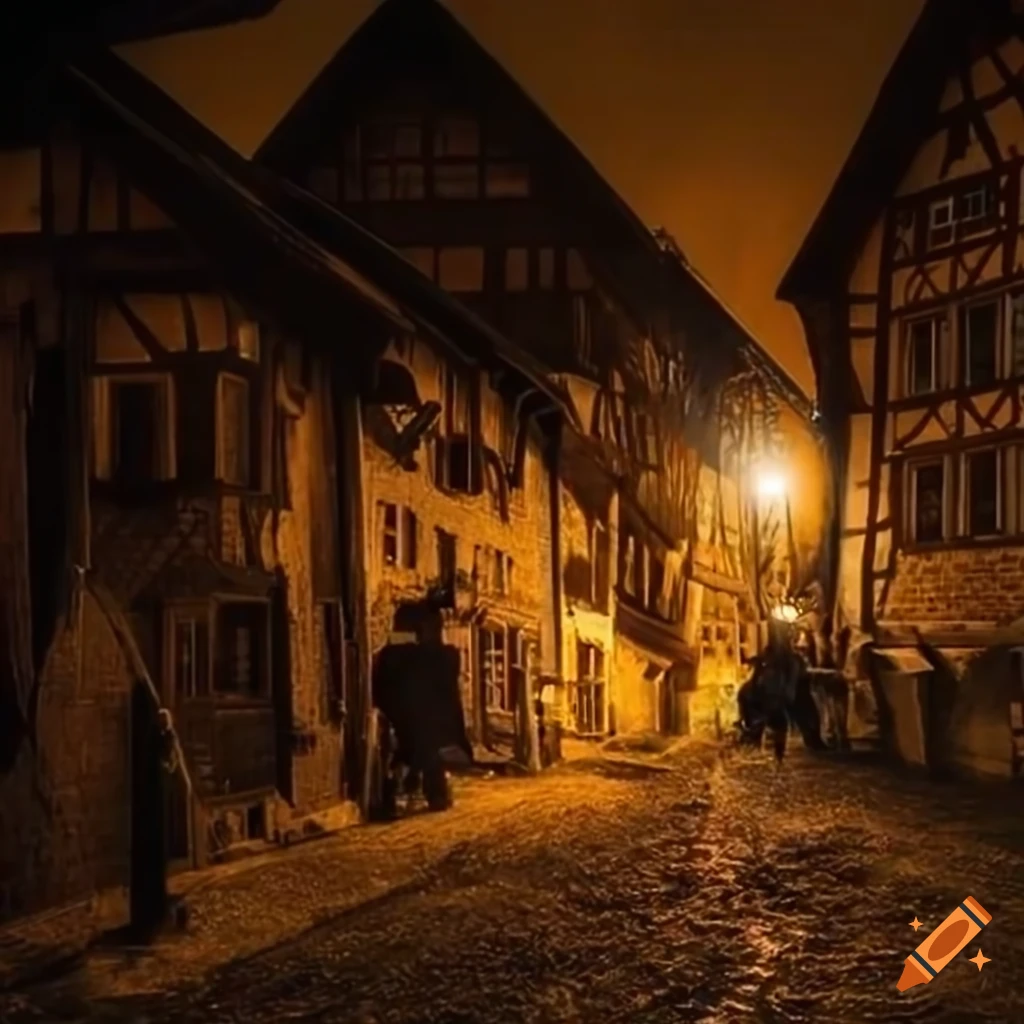 Medieval alpine hunting village german folk town market factory steelworks