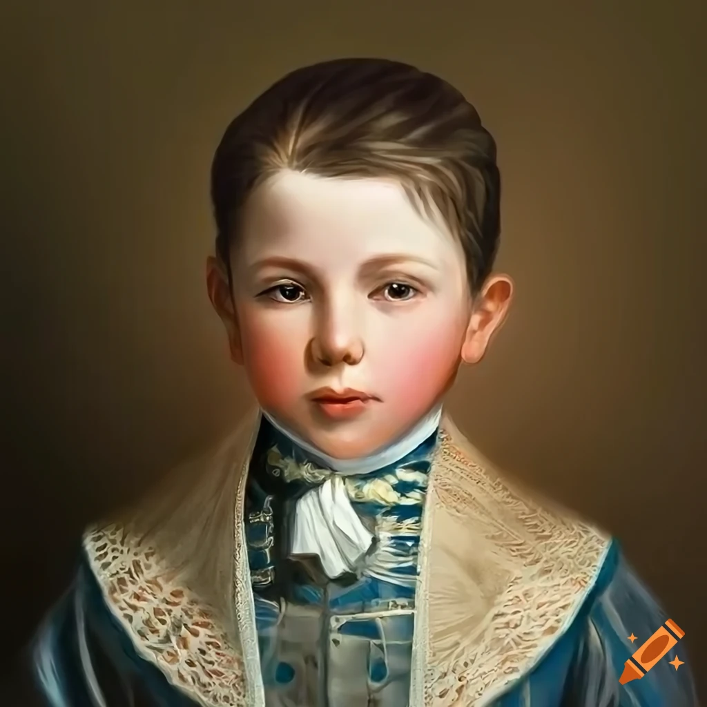 Victorian portrait of a boy in splendid clothes, beautifully drawn, hd ...