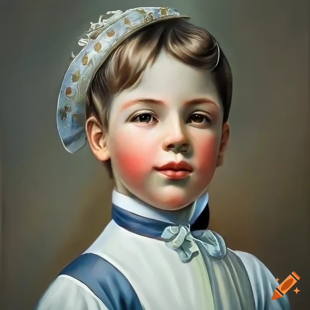 Victorian portrait of a boy in splendid clothes, beautifully drawn, HD ...
