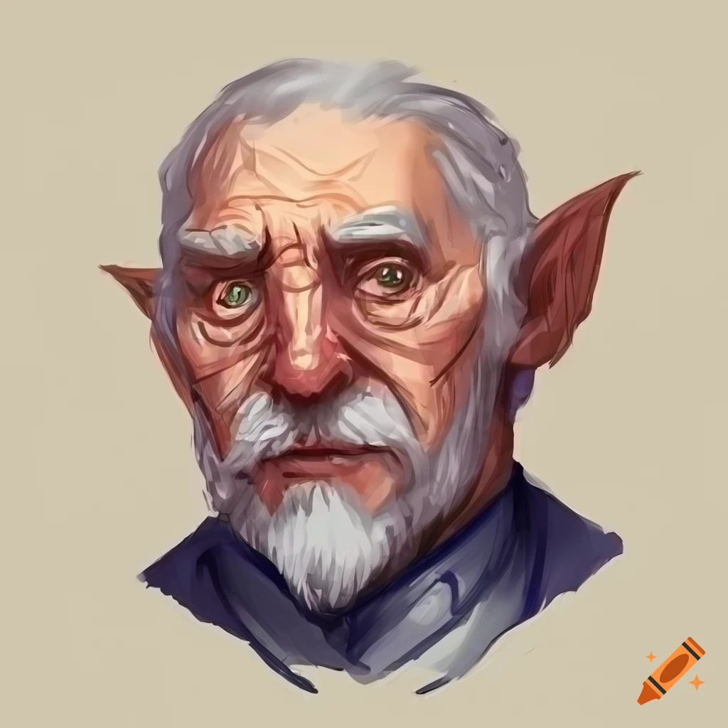 Large small town mayor, dungeons and dragons, headshot sketch on Craiyon