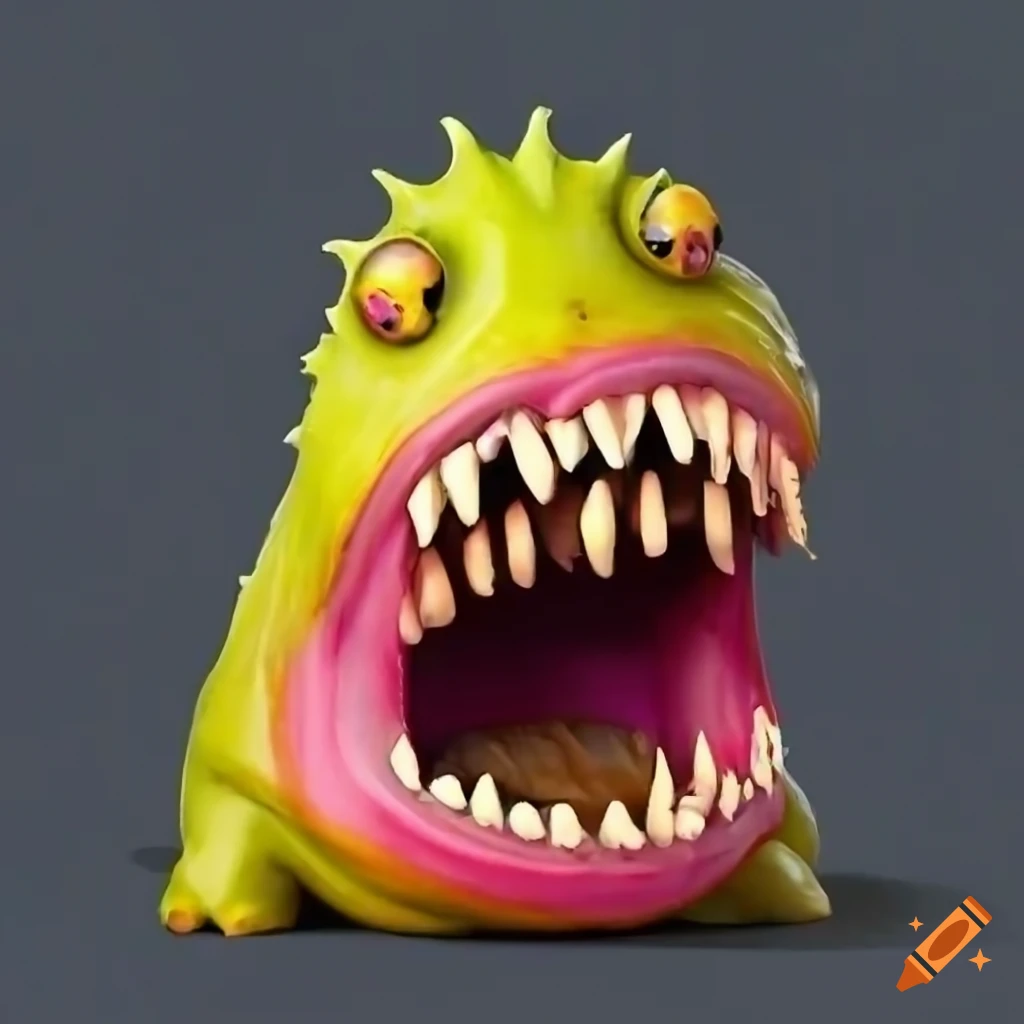 Monster, extra mouths, gross, blob