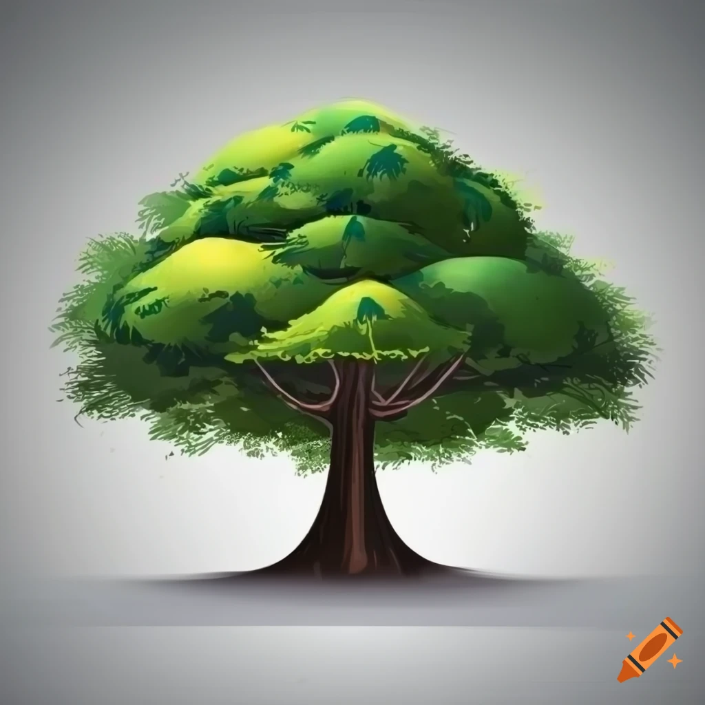Illustration of large tree on Craiyon