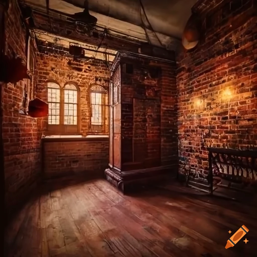 Psychic parlor in a loft vintage brick building with big windows on Craiyon