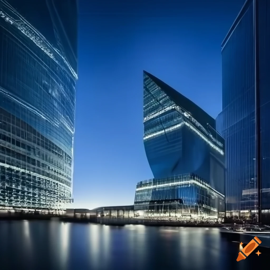 Ultra realistic 8k photo of a big corporate building with glass design ...