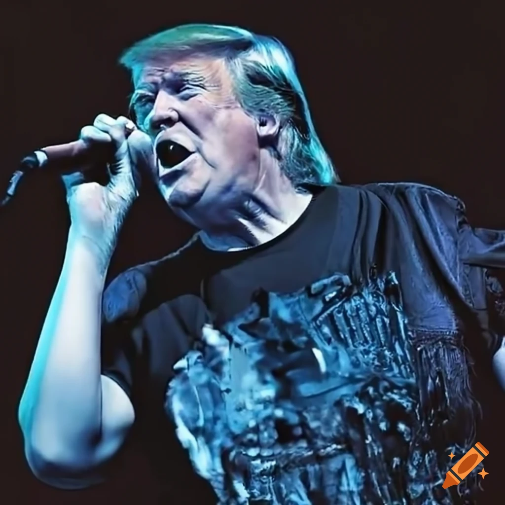 Donald trump in a rock band on Craiyon