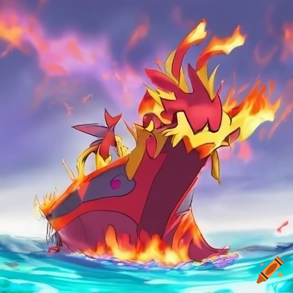 A legendary fire-themed pokemon resembling a majestic boat