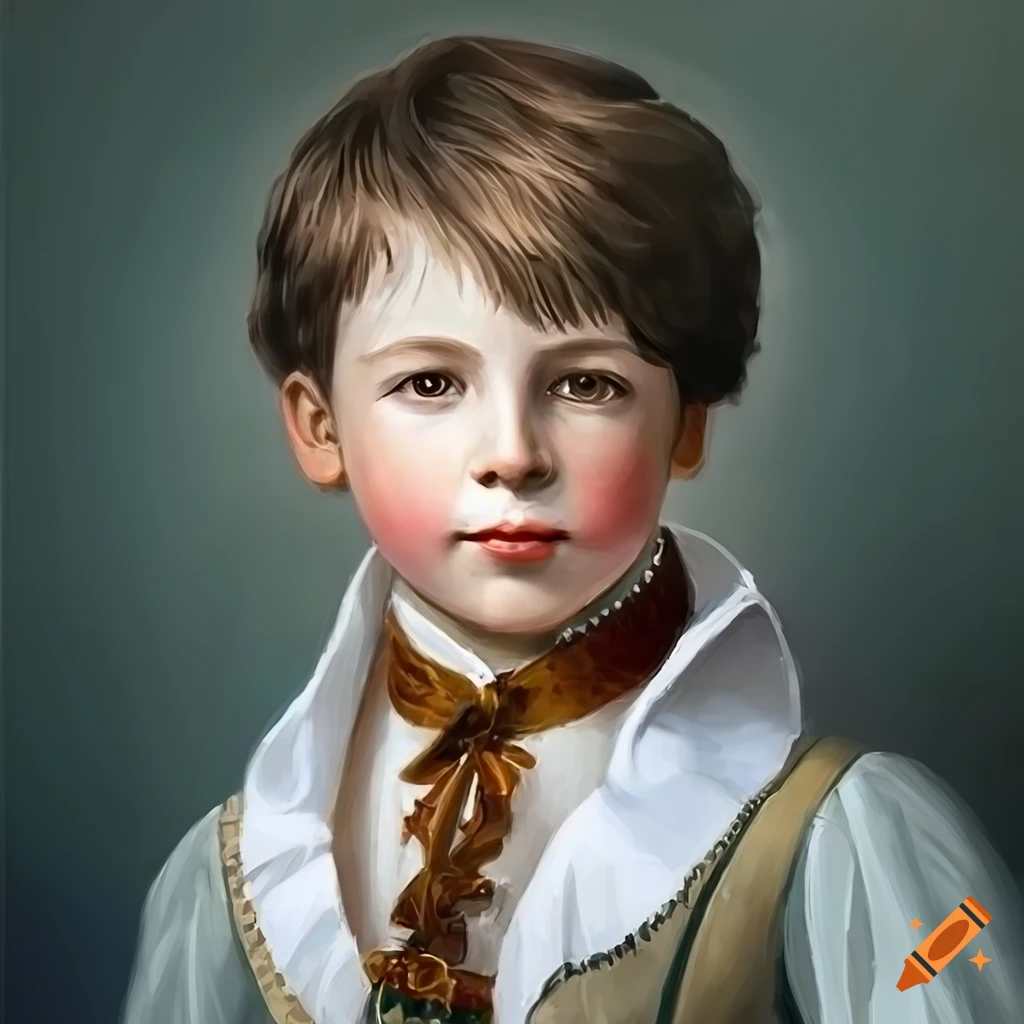 Victorian portrait of a boy in splendid clothes, beautifully drawn, hd ...