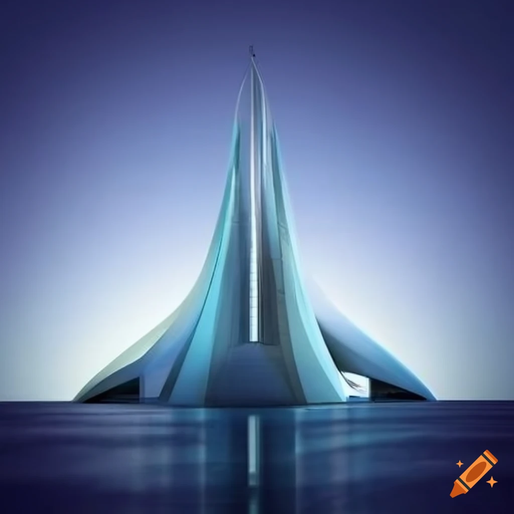 A futuristic church on Jupiter´s surface, with clean lines and ...