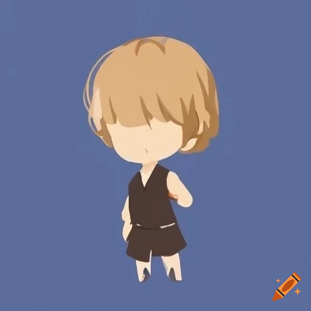 Minimalist art style chibi character