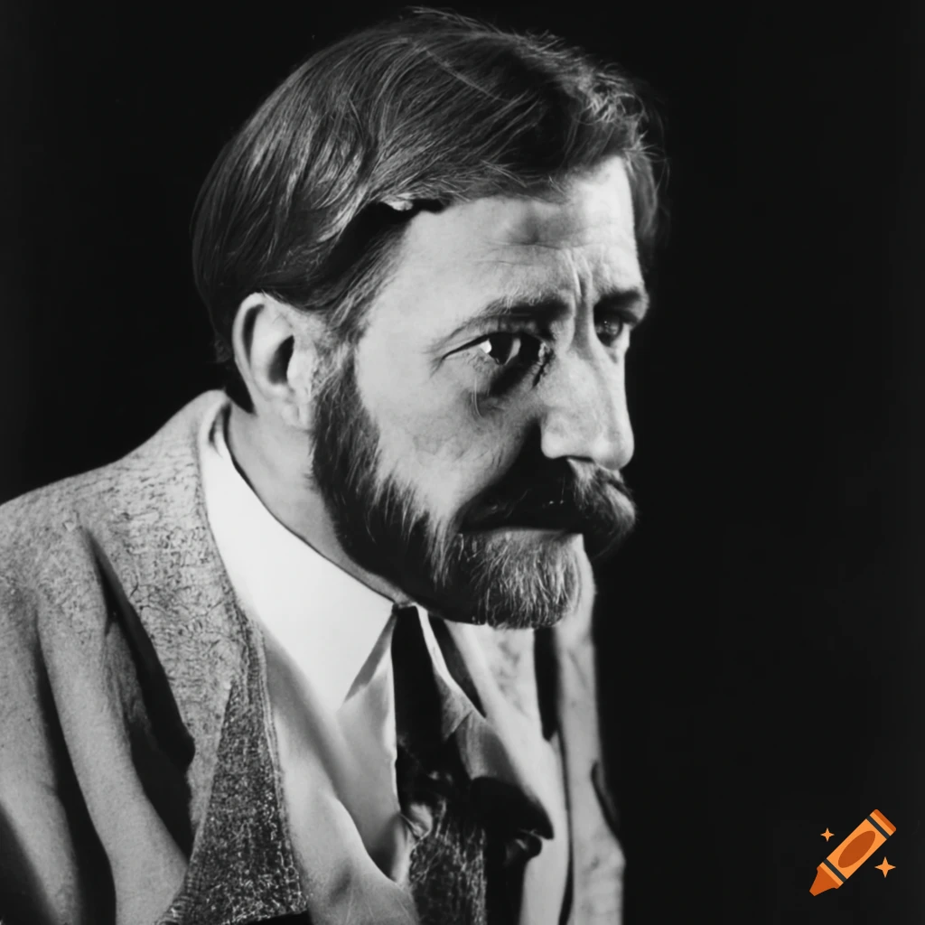 Portrait of a soviet director with moustache, 1960s