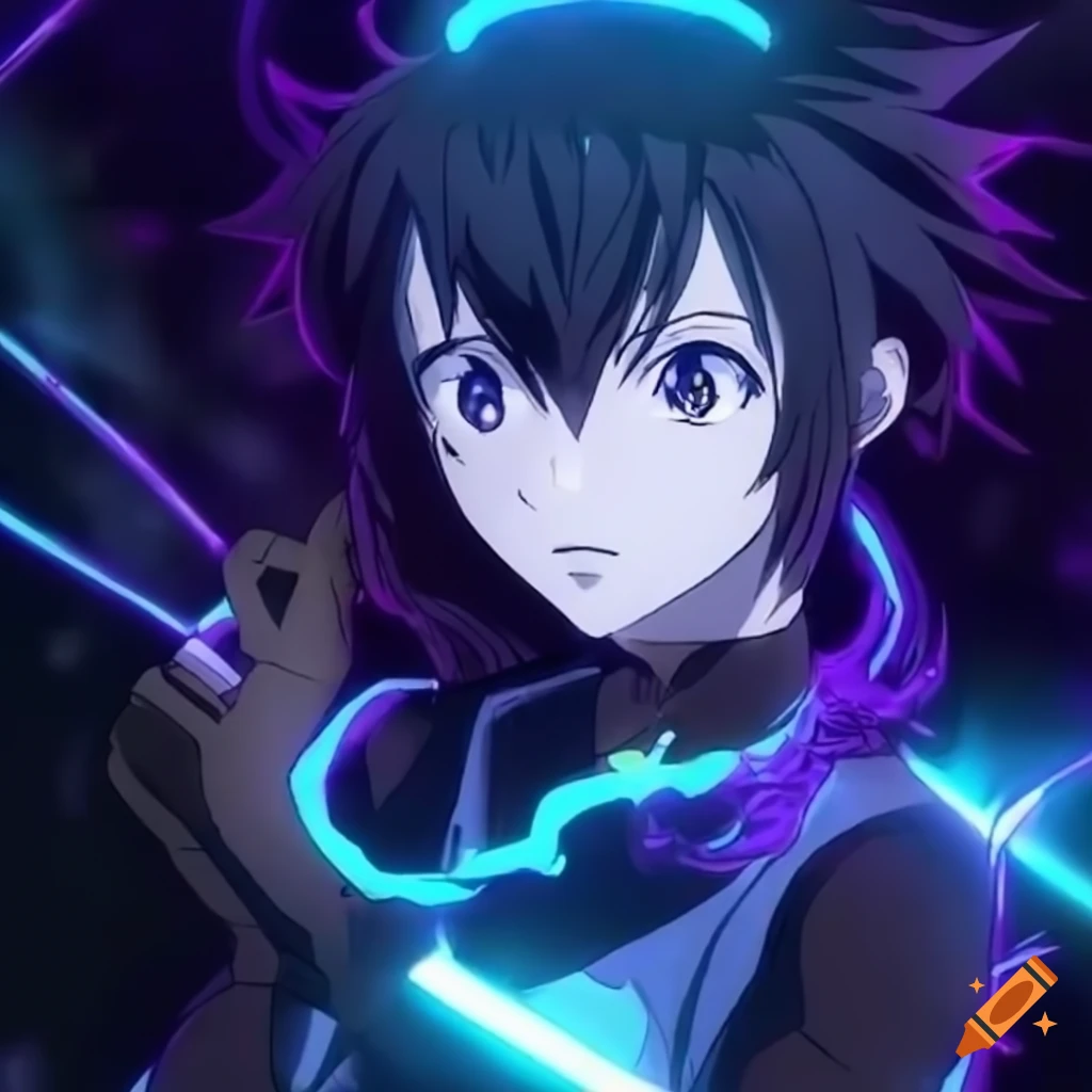 Anime character striking a powerful pose in cyber formula on Craiyon