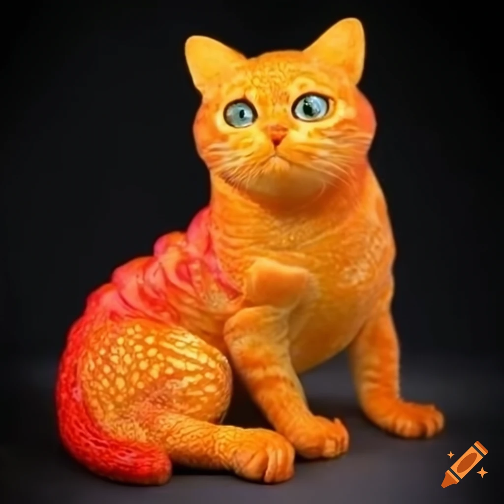 Tangerine cat dragon on Craiyon