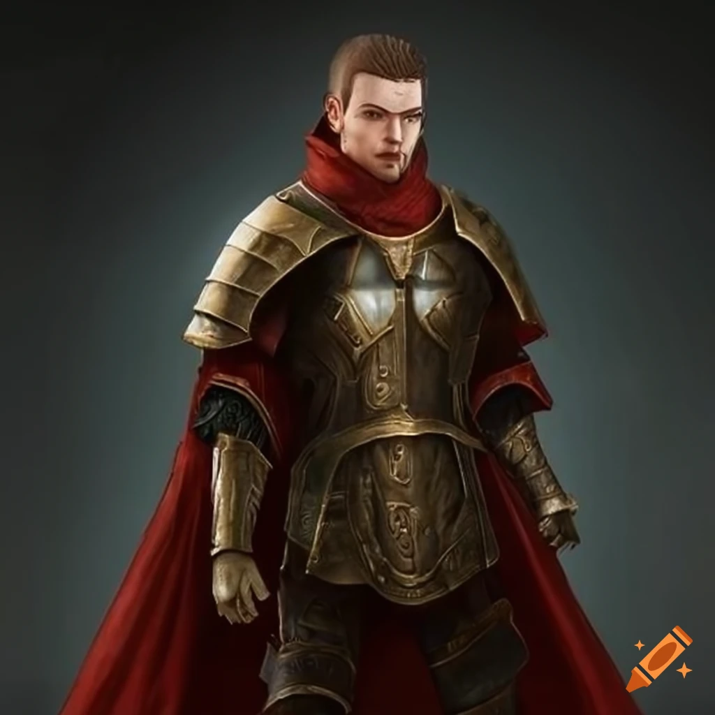 Armor for a male character froma fantasy story that includes belts and cape