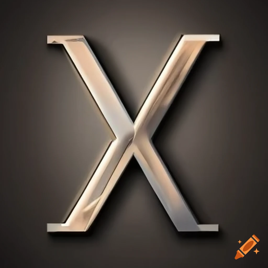 An elegant art deco-style letter x with simple designs