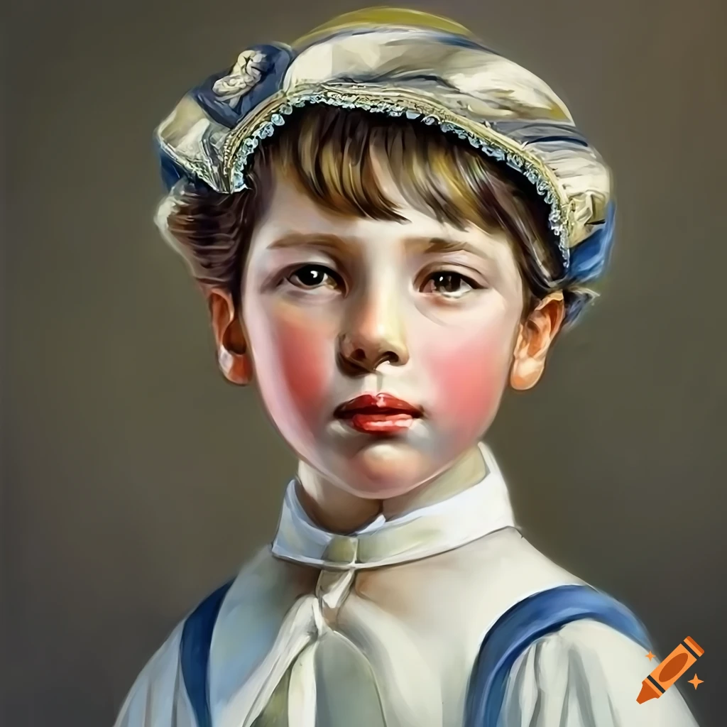 Victorian portrait of a boy in splendid clothes, beautifully drawn, hd ...
