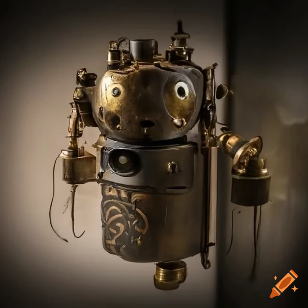 Slavic steam brass robot from mideval times on Craiyon