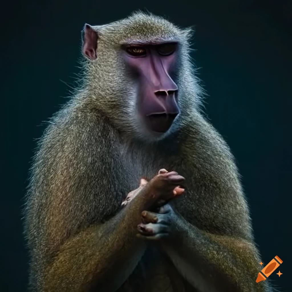 Baboon playing the basoon